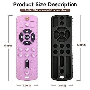 FATEORT New Upgrade Key Presses 2-Pack Silicone Baby Teething Toys for Babies 3 Months+, Pressable Remote Control Shape Teething Toys Boys Girls Baby Chew Toys, Relief Baby Teething Gum