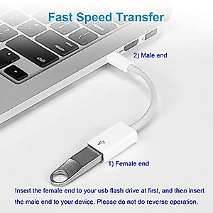 FLEAVER USB C to USB Adapter [2 Pack],Type-C OTG Cable Type C Male to USB A Female Adapter Compatible with Pro/Air 2019 2018 2017,S20 S20+ Ultra Note 10 S9 S8 (White)