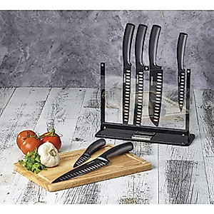 Cuisinart C77NS-7P Classic Nonstick Edge Collection 7-Piece Cutlery Knife Set with Acrylic Stand, Black