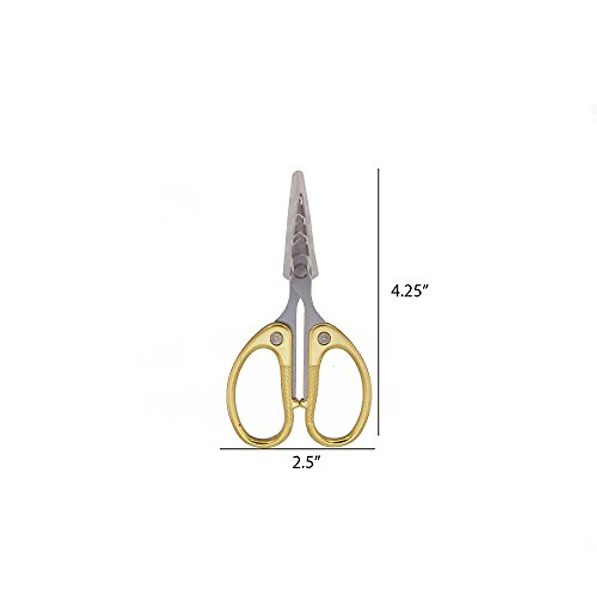 Embroidery Scissors - 4 1/2" Fine Cut Sharp Point Titanium Scissors w/Sheath - Small Craft Snip Scissors - Gold - 1 Pair