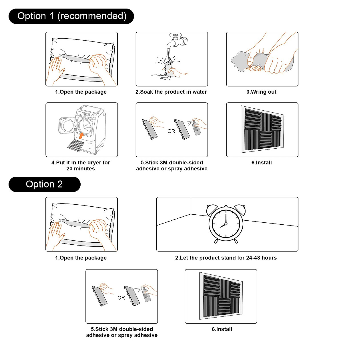 JBER 8 Pack Acoustic Foam Bass Trap Studio Foam 12" X 7" X 7" Soundproof Padding Wall Panels Corner Block Finish for Studios Home and Theater,KTV