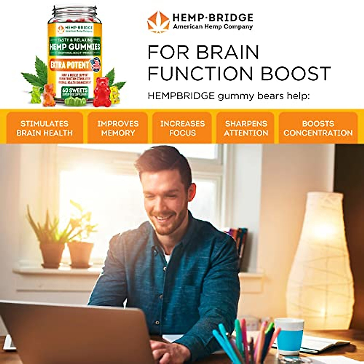 Gummies - Made in USA - Safe and Natural Omega 3 Supplement - Max Value in Each Gummy - Vitamins B & E and Omega 3, 6, 9-60 Pcs