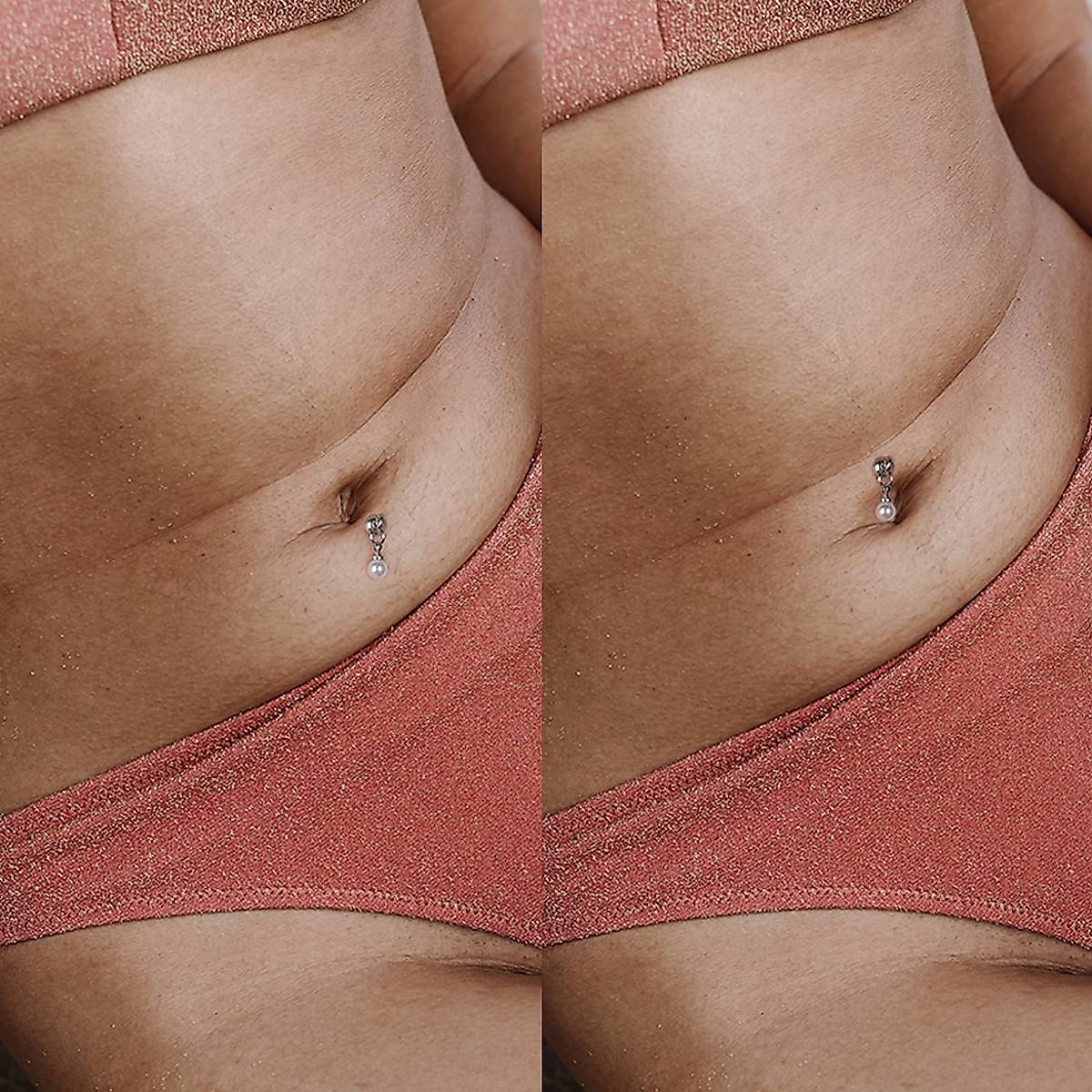 ZS 33Pcs Fake Belly Button Rings 8mm 10mm CZ with Eyelash Glue, Fake Eyebrow Rings Nose Lip Labret Studs Replacement Ball, Non-Piercing Body Jewelry Fake Skin Piercing (D)