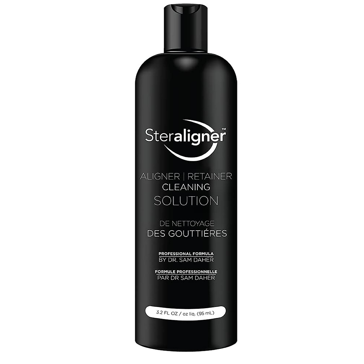 Steraligner® Aligner Tray Cleaning Solution | 16oz Bottle with Marked Cleaning Tray | Improves Dental Hygiene, Reduces Tartar, Removes Plaque | Healthier Teeth and Gums