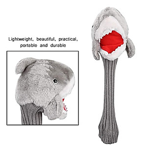 MAGT Golf Head Cover, Shark Head Golf Club Cover Cute Animal Golf Headcovers for 3 and 5 Wood Driver (14.6 * 7.1 * 4.3 Inch)