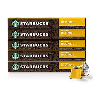 Starbucks by Nespresso, Blonde Roast Espresso (50-count single serve capsules) & Espresso Dark Roast (50-count single serve capsules, compatible with Nespresso Original Line System)