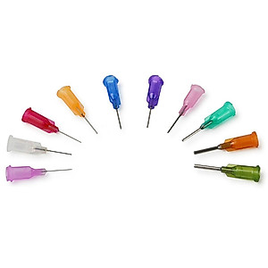 Brostown 120Pcs 1/2" Industrial Liquid Dispenser Needle Adhesive Glue Dispensing Blunt Tip Luer Lock