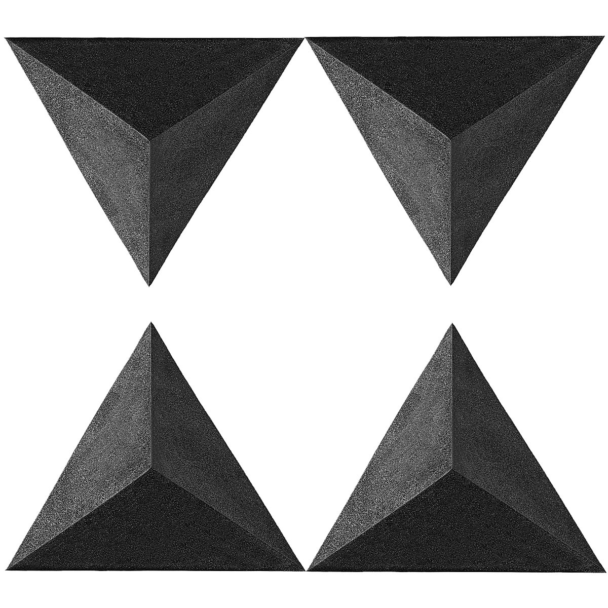 Foroomaco 4 Pack Bass Traps for Ceiling Corner 16.5" Triangle 12" Depth Triangular Pyramid Acoustic Foam Bass Trap Sound Proofing for Home Studio Booth Low to High Frequency Sound Absorption Foam