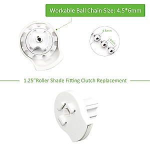 Rollerhouses Roller Shade Brackets with Mechanism Roller Shade Clutch+Skyline Mounting Brackets + End Plug for 1 1/4" Tube, White