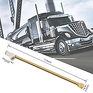 GODESON Dual Head Tire Pressure Gauge,Heavy Duty Pen Tire Gauge Range 10-150PSI and GODESON Air Chuck for Semi Truck, 1/4" FNPT 11.8" Extended Reach Dual Head Brass Air Chuck with Brass Quick Plug, 2-