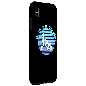 iPhone XS Max Stroller Miles Count Double Jogger Girl Baby Stroller Sunset Case