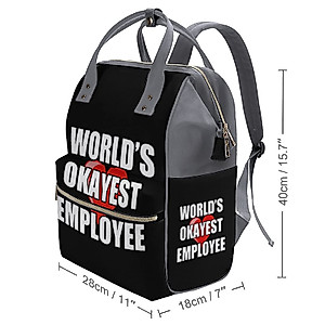 World's Okayest Employee Diaper Bag Backpack Large Capacity Mommy Bags Multifunction Nappy Bag Travel Back Pack Gray-Style