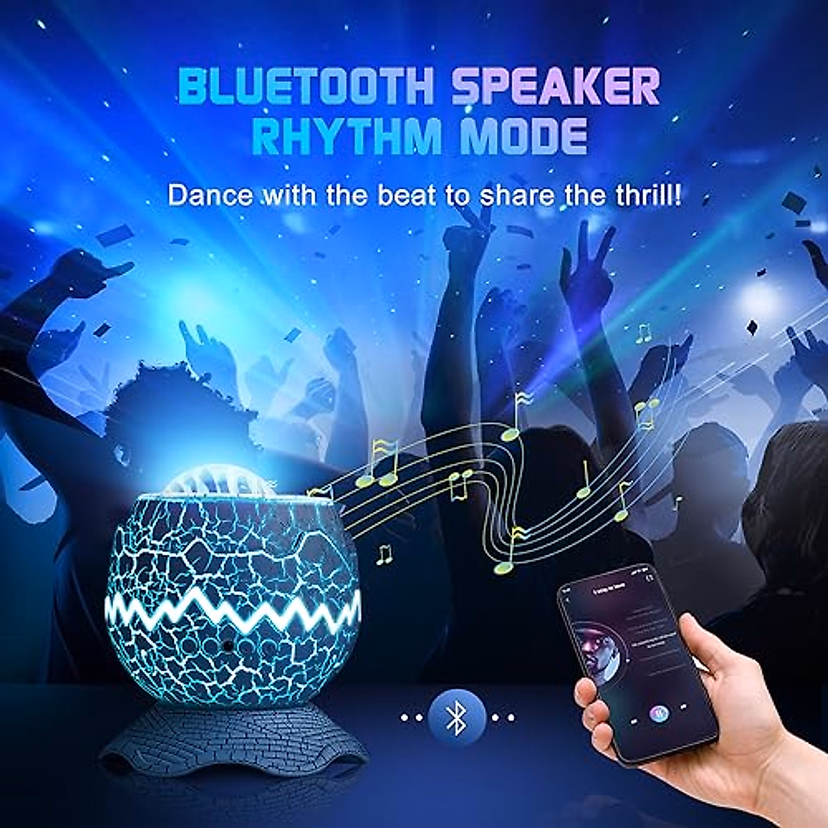 Galaxy Star Night Light Projector, Aurora Projector with 33 Light Effects, Dinosaur Egg Lights for Bedroom Decor with Bluetooth Speaker White Noise & Remote Control for Kids/Party/Gift