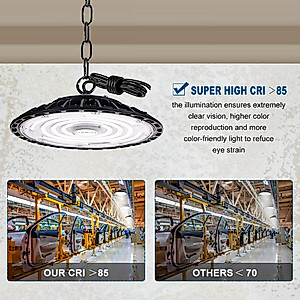 bapro 10pack 100W UFO LED High Bay Light, 10000LM 6000K Daylight White Factory Warehouse Industrial Lamp, Ceiling Light LED Commercial Light Workshop Light for Garage Workshop Gym Tunnel Studio