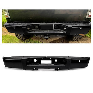 KUAFU Rear Step Bumper Compatible with 2007-2013 Chevy Chevrolet Silverado GMC Sierra 1500 Replace for GM1103149 W/Sensor Holes & License Plate Light & Bumper Reinforcement Bar Bracket Steel 2Packages
