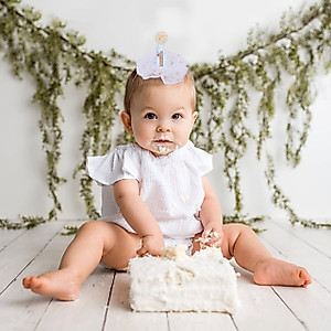 LINLULU Mini Birthday Hat Headband - First Birthday Hat, 1st to 3rd Birthday Hat Headband, Newborn Headbands for Girls, Pet Birthday Hat