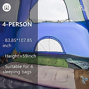 ASFANES 2 Person Waterproof Tents for Camping Easy Setup Outdoor Portable Backyard Camping Tents Suitable for Car, Backpacking, Hiking, Picnic or Fishing, Navy Blue