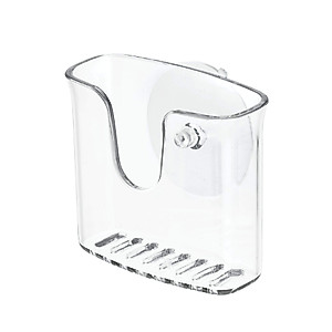 iDesign Vella Sponge Holder, Suction Cup Kitchen Sink Organizer - Clear