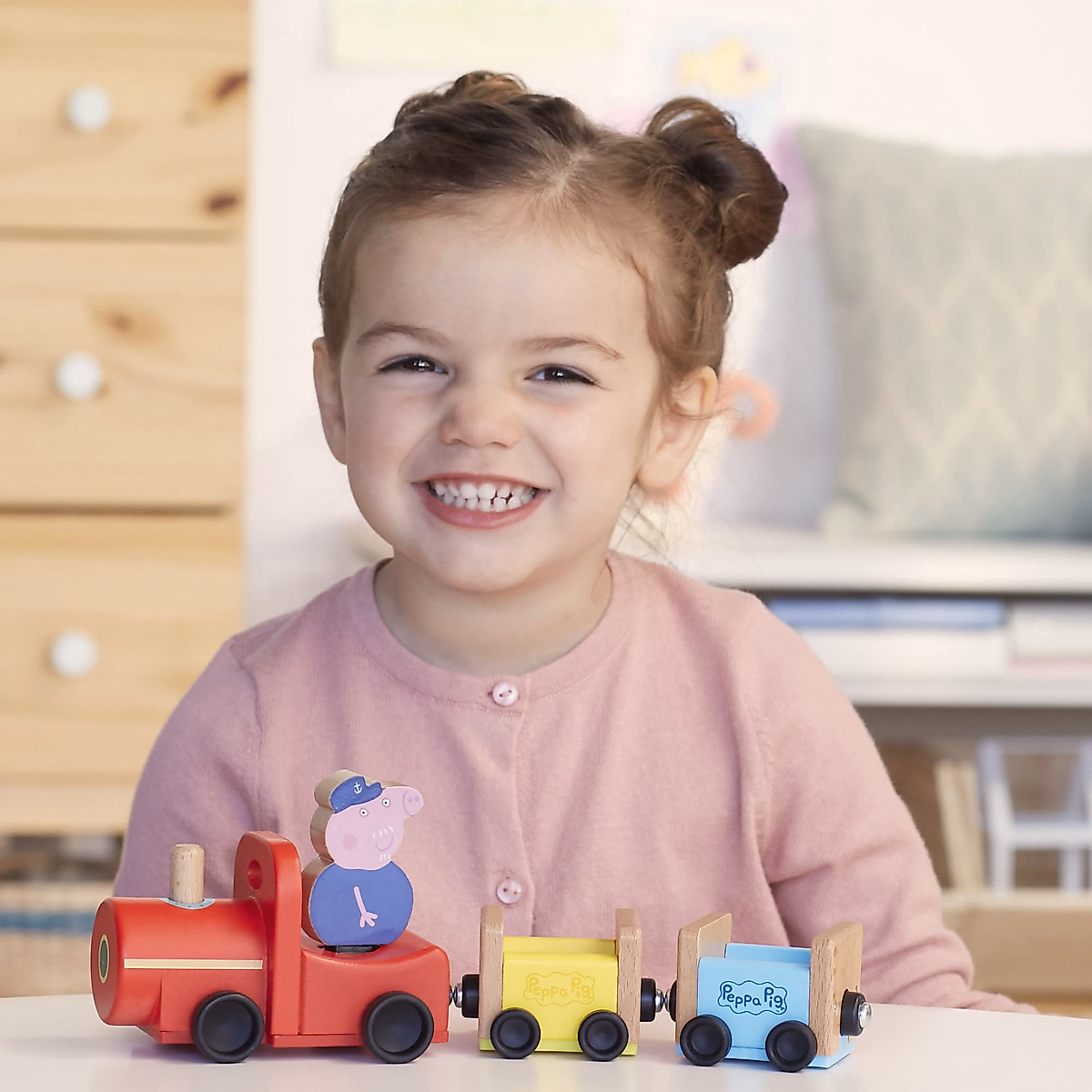 Peppa Pig Toys Wooden Toy Train Made from Responsibly Sourced Wood, Wooden Toys for 2 Year Old Girls and Boys and Up (Amazon Exclusive)