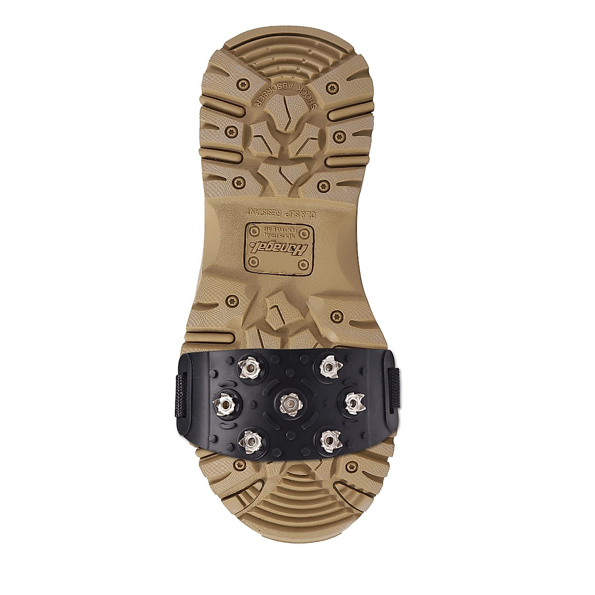 Crampon Traction Ice Cleats for Boots Anti Slip Shoe Grips, 7 Point Ice Spikes Snow Cleats for Women Men Hiking,Jogging,Ice Fishing,Mountaineering