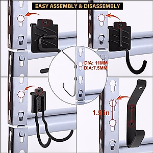 Wallmaster Shelving Hook Organizer Kit,7 Pcs Adjustable Boltless Steel Storage Hanging Accessories for Rack,Garage Tool System Heavy Duty for Ropes,Utility,Bulk Items and More Equipment