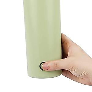 Teqooza Portable Travel Electric Kettle Mini Thermos Fast Boil Boiling Teapot Heating Cup Stainless Steel Metal Bottle 350ml Capacity, Green