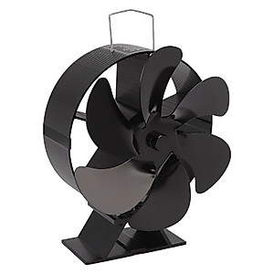 Ymiko 6 Blades Fireplace Fan Thermoelectric Wood Stove Fan Heat Powered Air Circulation for Home