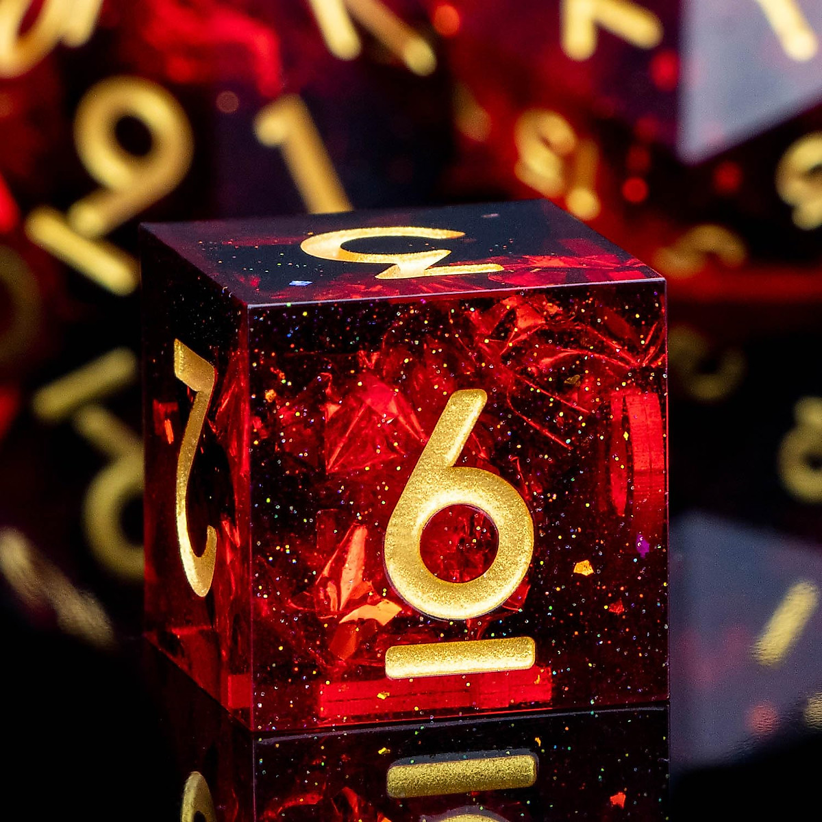 ARUOHHA DND Resin Dice Set Dungeons and Dragons Dice with Gift Box, D&D Dice Set, 7 Pcs Sharp Edge Dice Polyhedral Dice for Role Playing Game D and D Dice Inclusion Resin Dice D20 D12 D10 D8 D6 D4