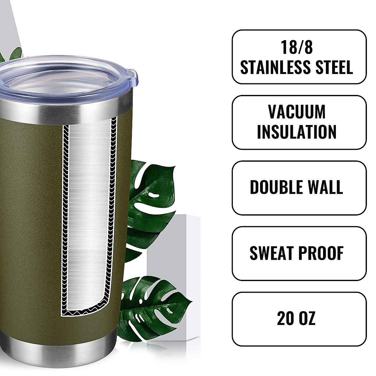 TDYDDYU 8 pack 20 OZ Double Wall Stainless Steel Vacuum Insulated Tumbler Coffee Travel Mug With Lid, Durable Powder Coated Insulated Coffee Cup for Cold & Hot Drinks (Combine colors, 8 pack)