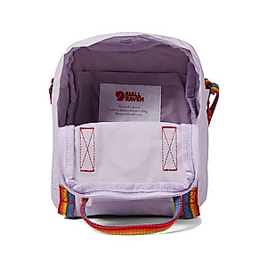 Fjällräven Kånken Rainbow Sling Bag - Vinyl Construction - Zipper Closure - Carry Handles - Polyamide Lining Pastel Lavender/Rainbow One Size One Size