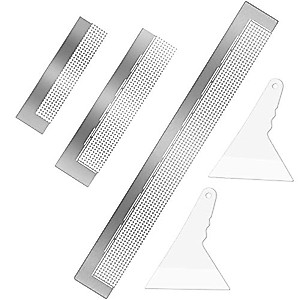 3 Pieces Diamond Painting Ruler Stainless Steel Diamond Mesh Ruler 5D Diamond Ruler Tool with 216, 400 and 800 Blank Grids, 2 Pieces Diamond Painting Fix Tool for DIY Diamond Painting Kits
