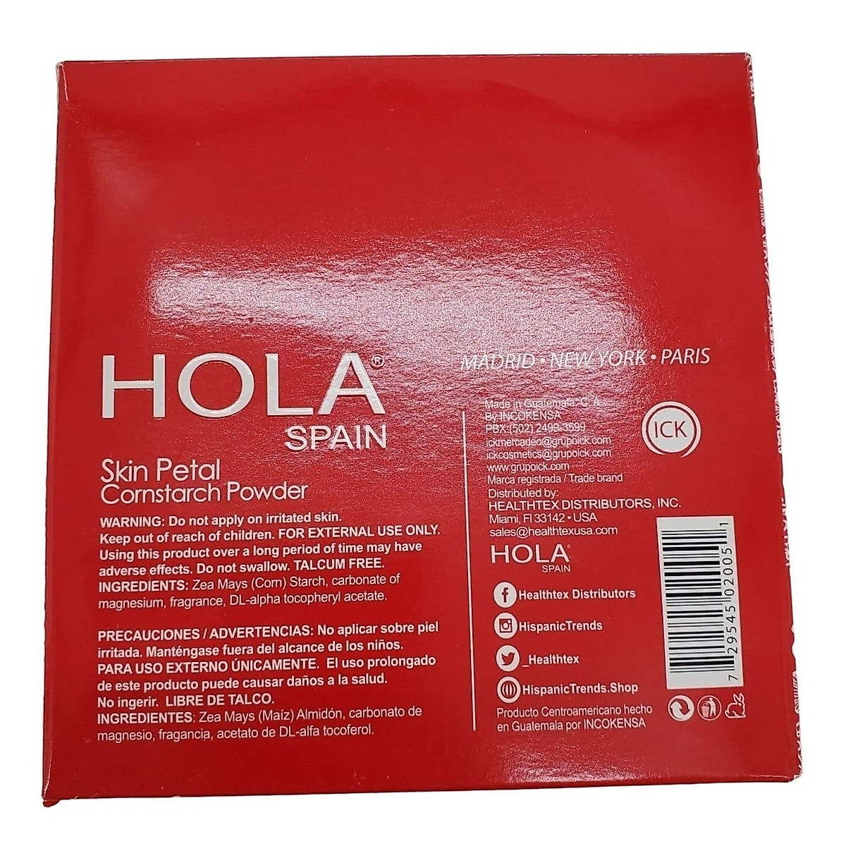 Hola Spain Skin Petal Body Talc Dusting Powder & Puff 4 oz.