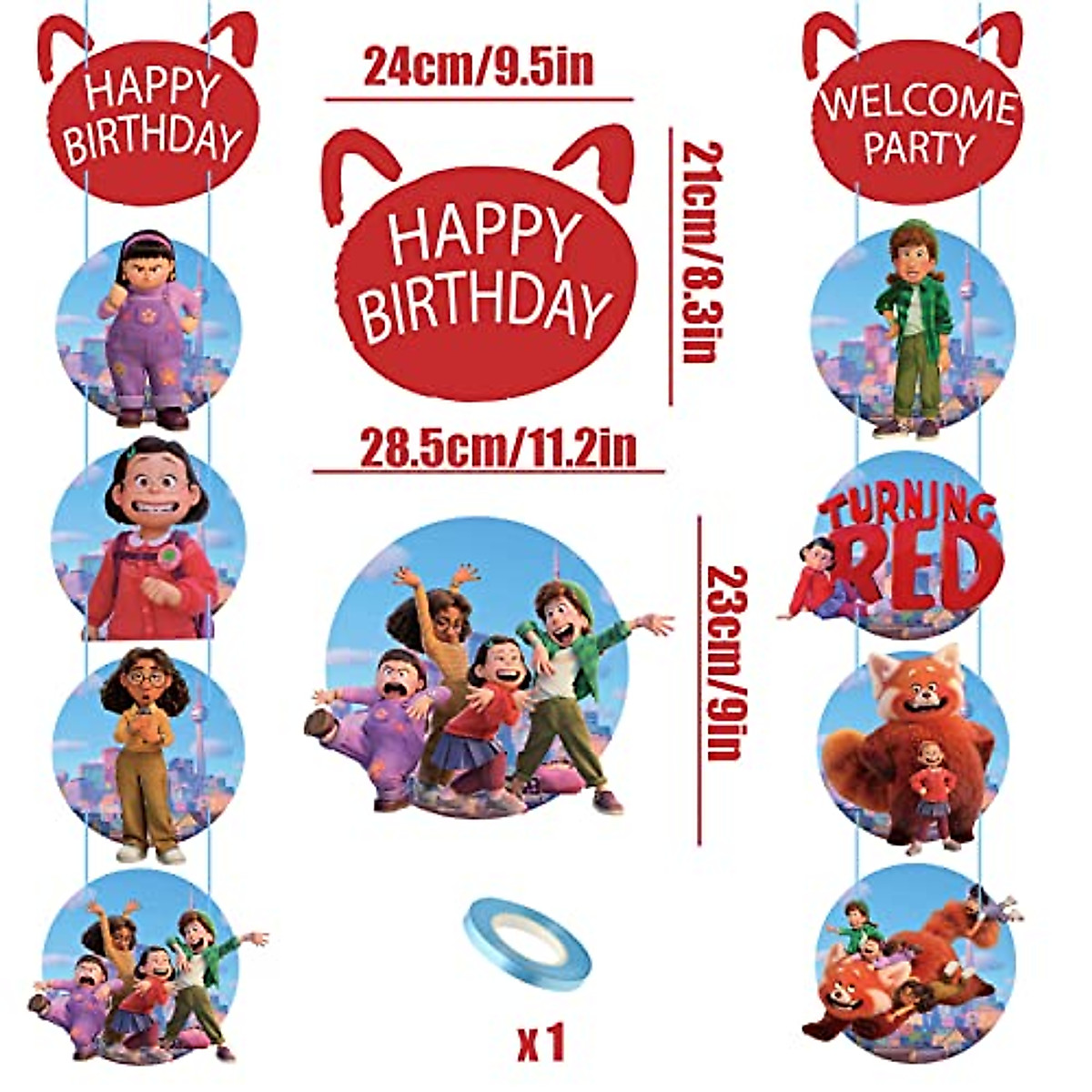 Turning Red Party Supplies - 10pcs Turning Red Party Door Sign for Turning Red Party Decorations, Turning Red Party Favors for Both Indoor Outdoor Decor, partyhome-yxz007