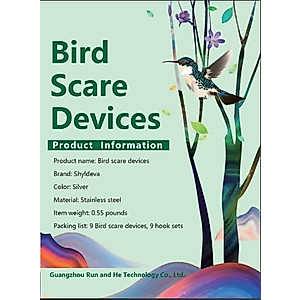 Bird Deterrents for Outside, Reflective 3D Stainless Steel Wind Spinners, Garden Decor, Bird Scare Devices to Keep Woodpeckers, Pigeons Away from Your House, Patio, Orchards