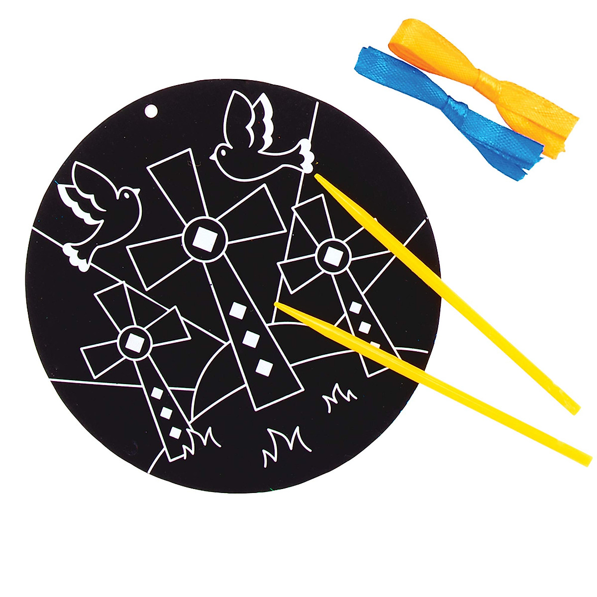 Baker Ross AT561 Holy Week Scratch Art Decorations - Pack of 8, Christmas Tree Ornaments Made with Rainbow Magic Paper, for Kids to Decorate in Arts and Crafts Activities