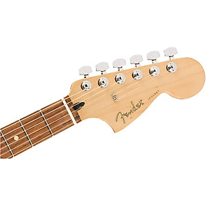 Fender Player Jaguar - Capri Orange Bundle with Hard Case, Cable, Tuner, Strap, Strings, Picks, Capo, Fender Play Online Lessons, and Austin Bazaar Instructional DVD