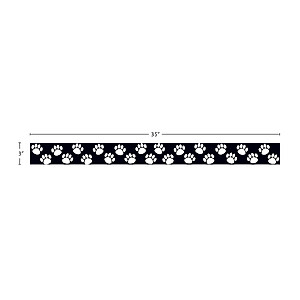 Teacher Created Resources Paw Prints Straight Border Trim, Black/White (4642)