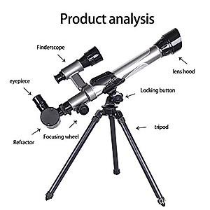 GREFER Refractor Telescopes for Astronomy Beginners Adults& Kids,High Definition Night Stargazing Vision Telescope White