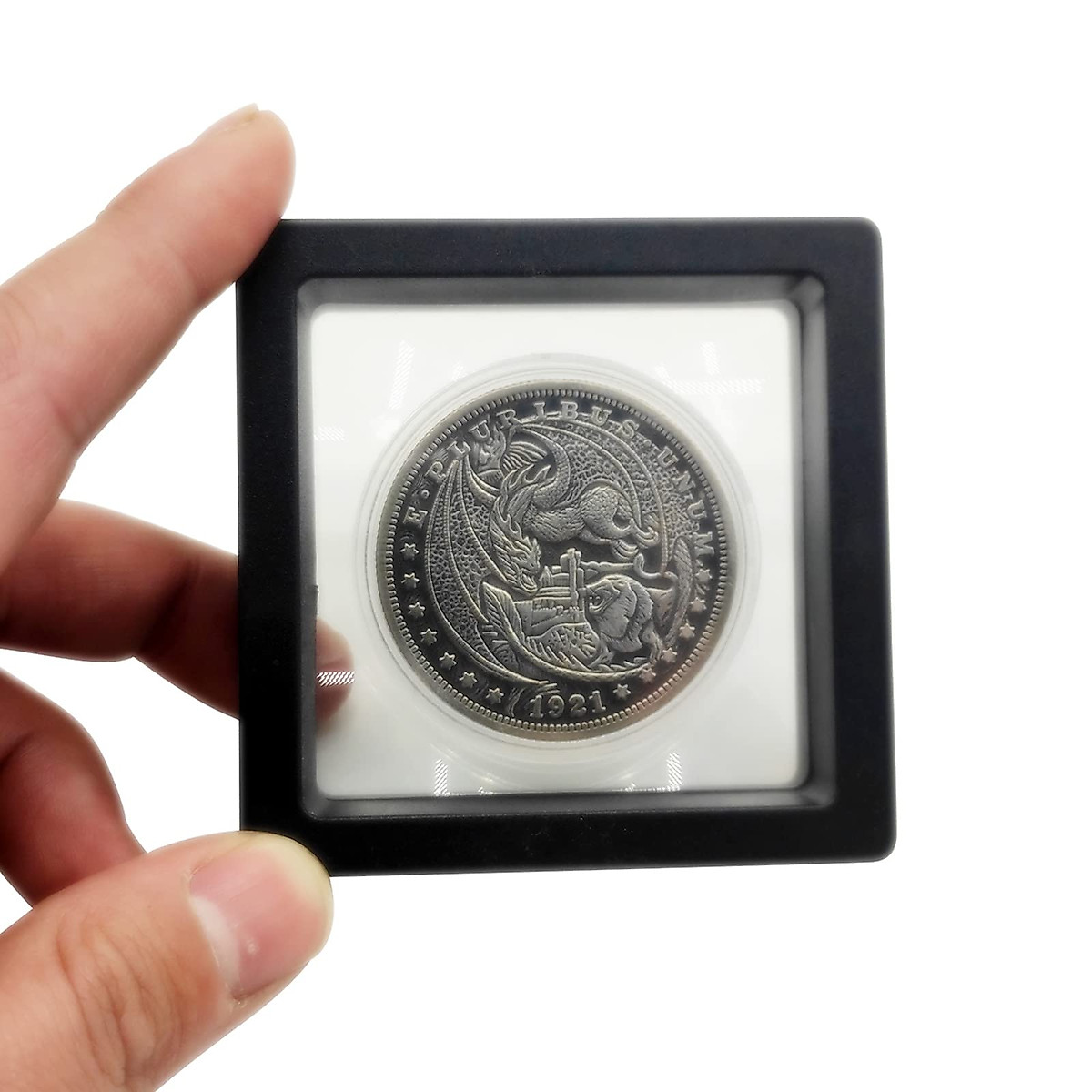 Dragon Lion Battle Antique Coin HOBO Nickel Antique Silver Plated collectionchallenge Coin