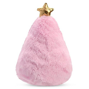 iscream Kawaii Furry 11.5" x 7.5" Holiday Tree Embroidered Accent Embellished Pillow