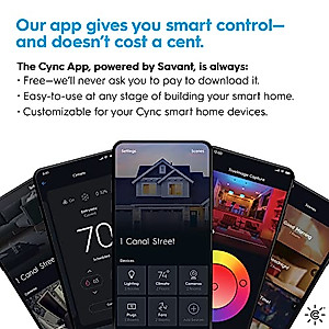 GE CYNC Smart Light Switch On/Off Toggle Style, No Neutral Wire Required, Bluetooth and 2.4 GHz Wi-Fi 3-Wire Switch, Works with Alexa and Google Home