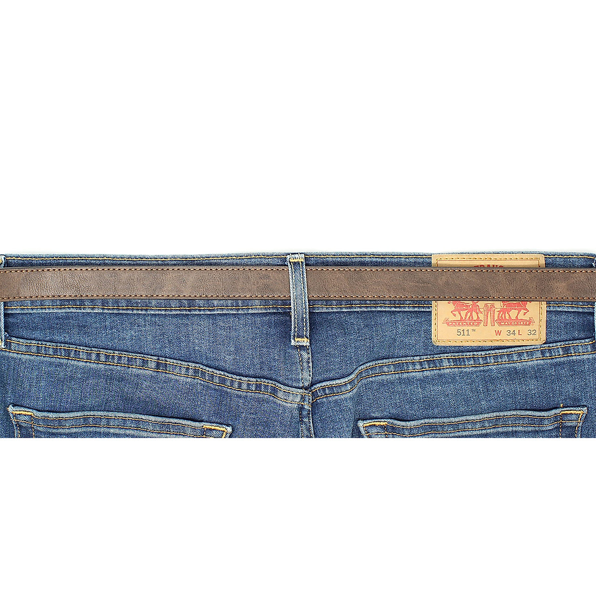 BC Belts Womens Thin Leather Belt Strap with Vintage Distressed Texture 1" Wide with Snaps (Dark Brown-XS)