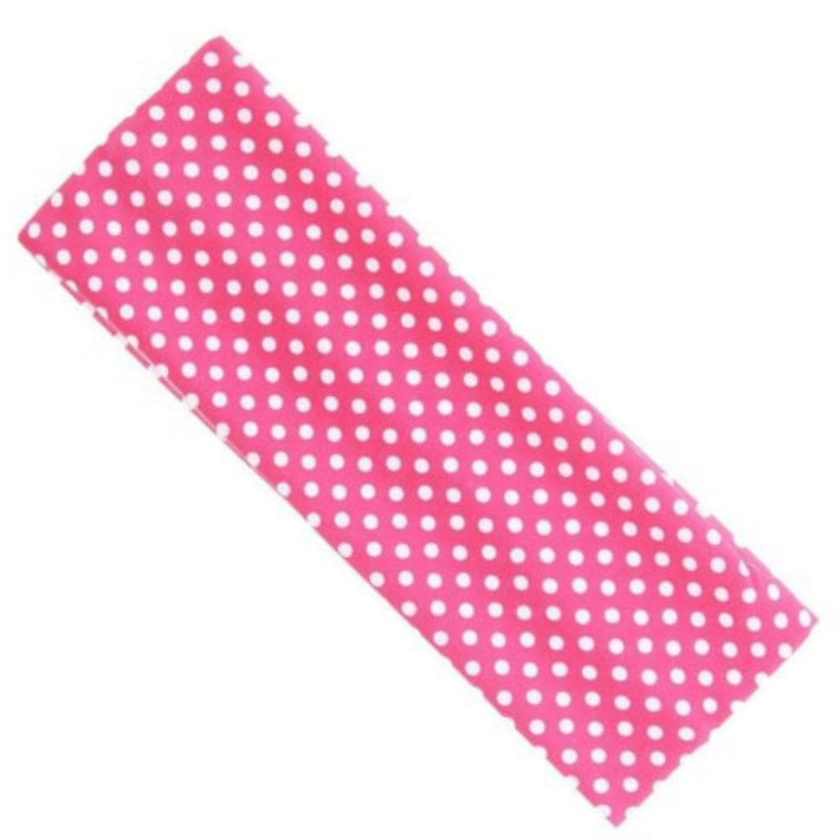 Topkids Accessories Yoga Headband Head Band Kylie Hairband Hair Band Hair Bandeau Stretchy Elastic Gym Sports Fabric For Women, Men and Boys, Girls (7cm / 2.7", Fuchsia Mini Polka Dot)