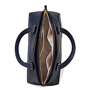 Kate Spade New York Cameron Street Hibiscus Lottie Leather Satchel Bag, Blazer Blue