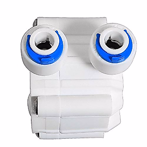 1/4" Tube 4 Way Port Auto Shut Off Valve with Push Fittings For RO Reverse Osmosis Water Filter System (1)