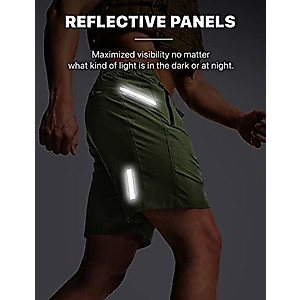 CQR Men's 7 Inches Sports Training Shorts, Lightweight Quick Dry Athletic Shorts, Running Workout Hiking Shorts with Pockets, Tahoe Shorts Olive, X-Large