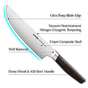 Lebabo 8 Inch Chef Knife Professional 9Cr18MoV 5 Knives, 8" Slicing Knives Chopping Knifes for Home and Kitchen