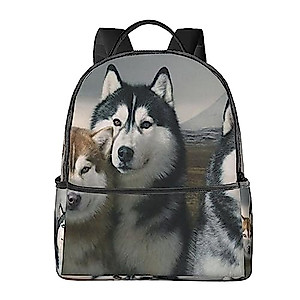 BAFAFA Husky dogs Printed Travel Backpack Business Work Bag Computer Bag Outdoor Sports Rucksack