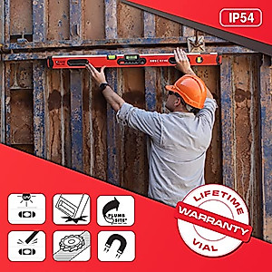 Kapro - 985D Digiman Magnetic Digital Level - 48-Inch - For Leveling and Measuring - Features Plumb Site, Ergonomic Handle, and Carrying Case