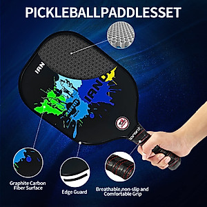 KUIWA Portable Pickleball Net Set Official Size—4 Pickleball Paddles, Carrying Bag, 22FT Pickleball Net System, Assembly Manual, 4 Outdoor Pickleball Balls